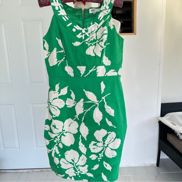 Studio I | Dresses | Studio I Green And White Floral Mini Dress | Poshmark